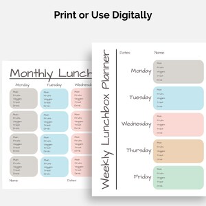 Lunchbox Meal Prep Made Easy With Colorful Weekly and Monthly ...