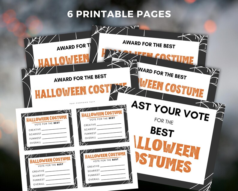 Spooky Party Essentials: Halloween Costume Contest Ballots ...