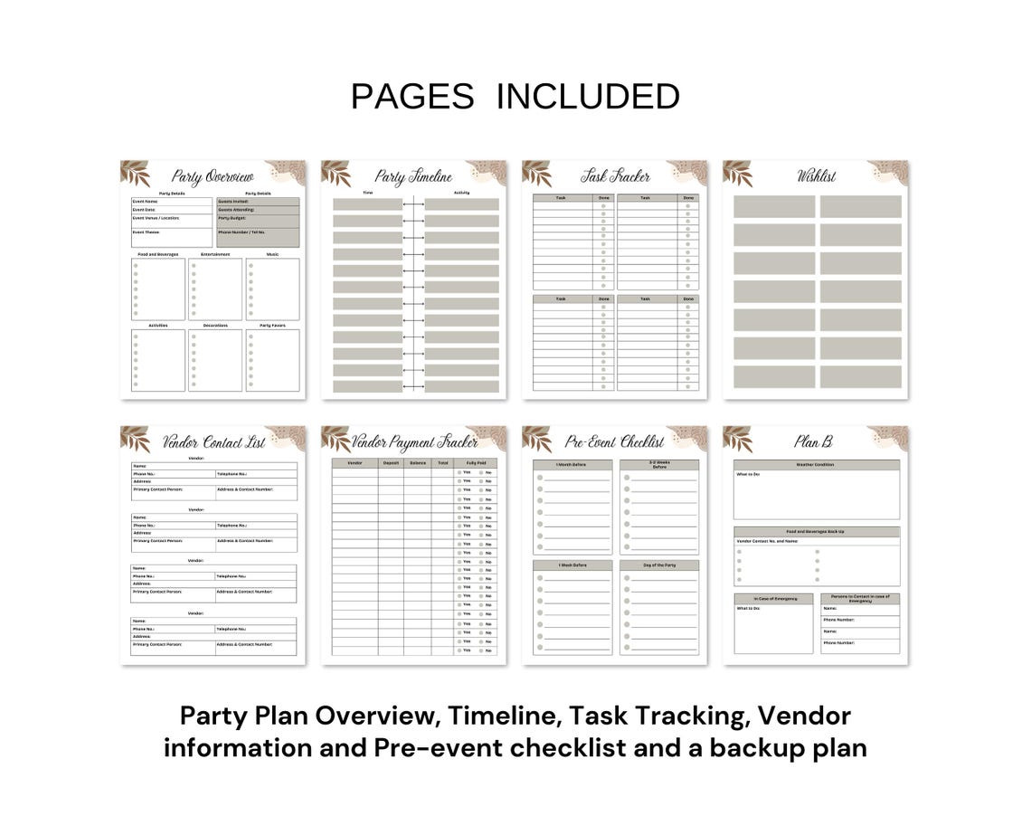 Retirement Party Planner Printable Kit - Celebration Organization Tools ...