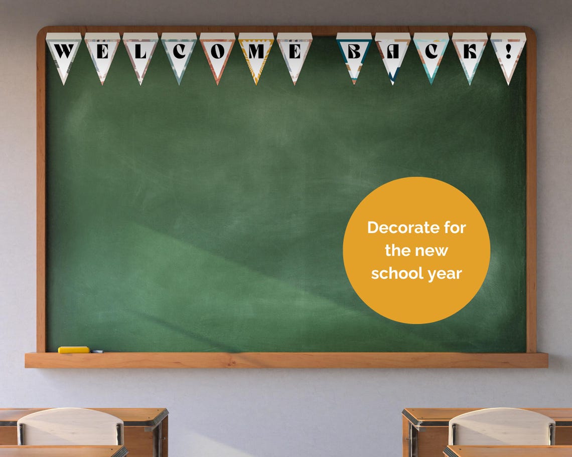 Boho Back to School Bulletin Flags Classroom Decor Set, Colorful ...