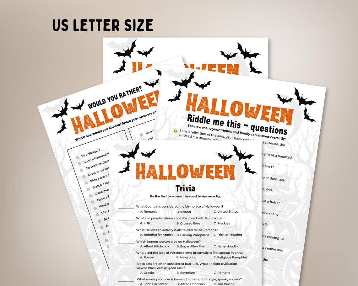 Spooky Halloween Riddles and Jokes Printable Set for Teens, Printable ...