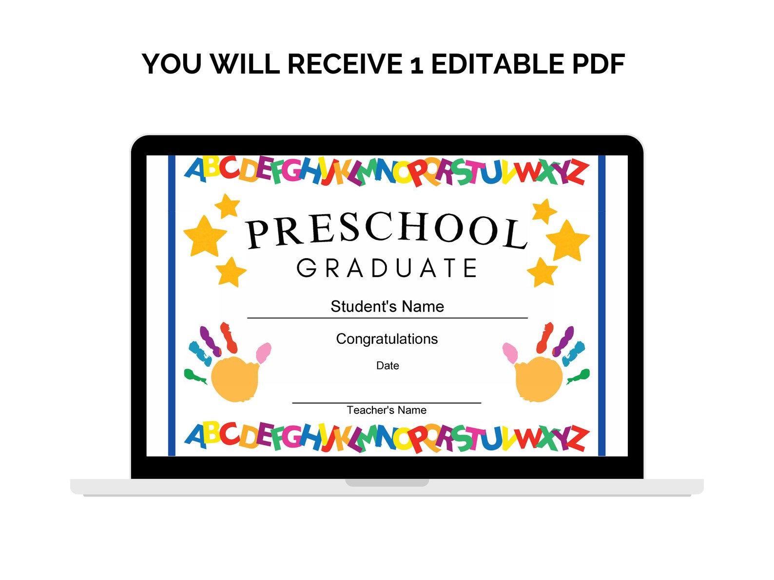 Editable Preschool Graduation Certificate, Printable Preschool ...
