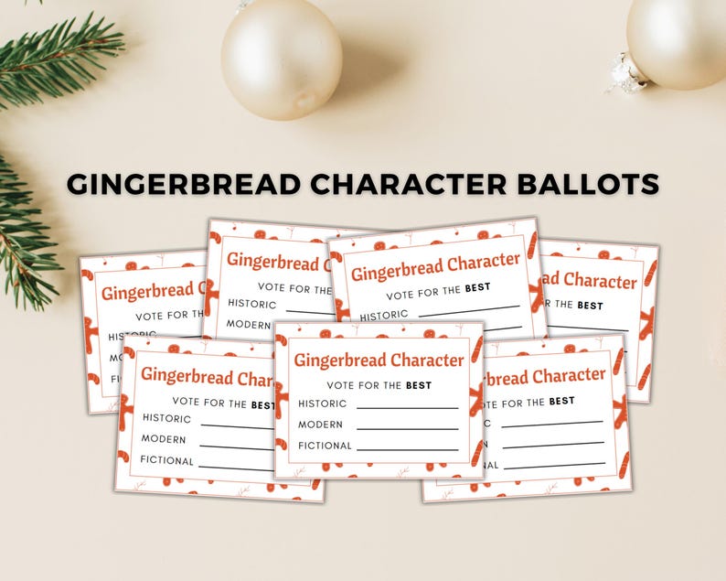 Gingerbread Character Contest Kit - Ballots and Award Certificates ...