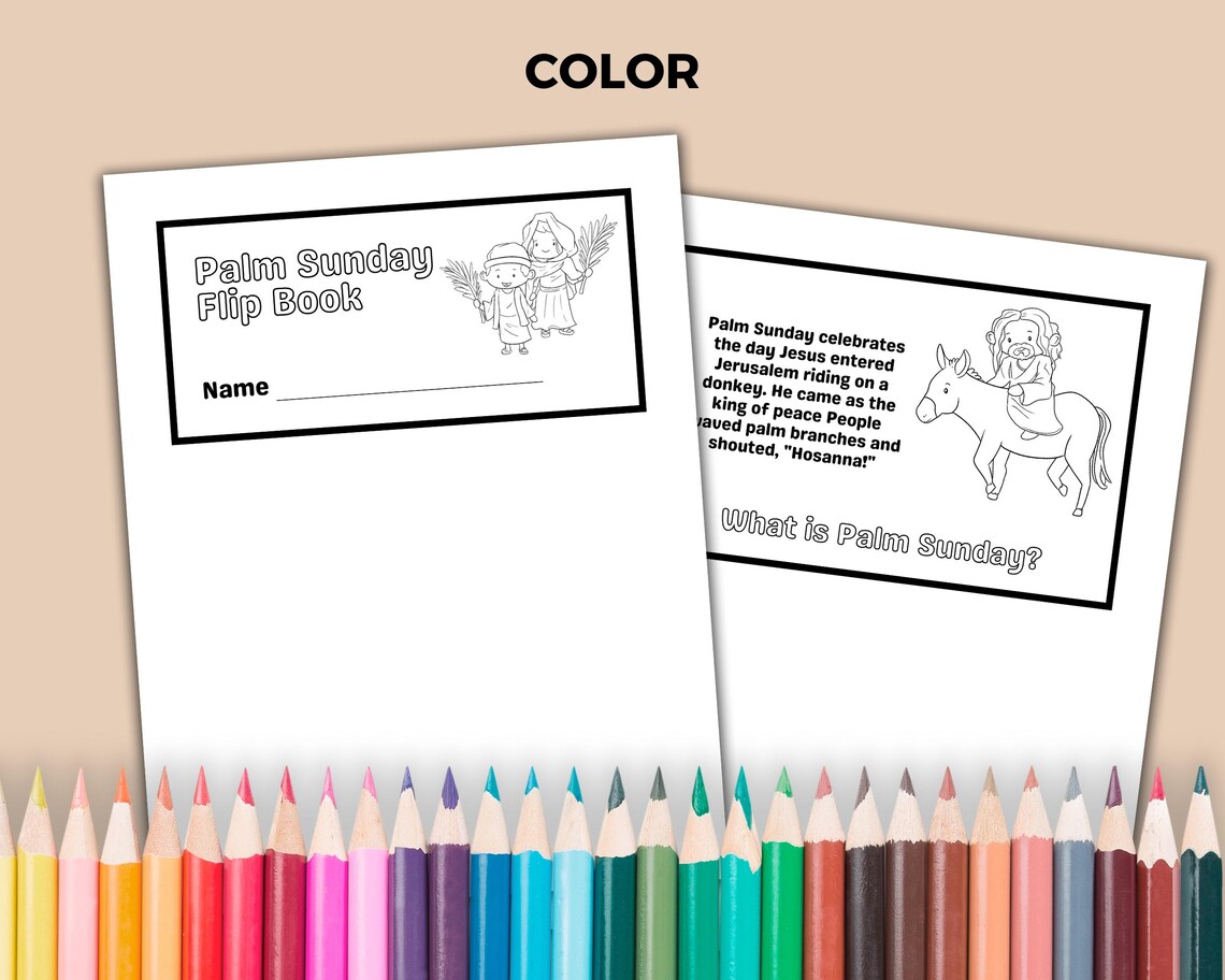 Printable Palm Sunday Flip Book: Fun Activity for Kids, DIY Holy Week ...