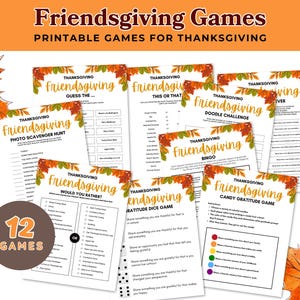 Fun Friendsgiving Printable Game Set - Gather & Play! Ultimate ...