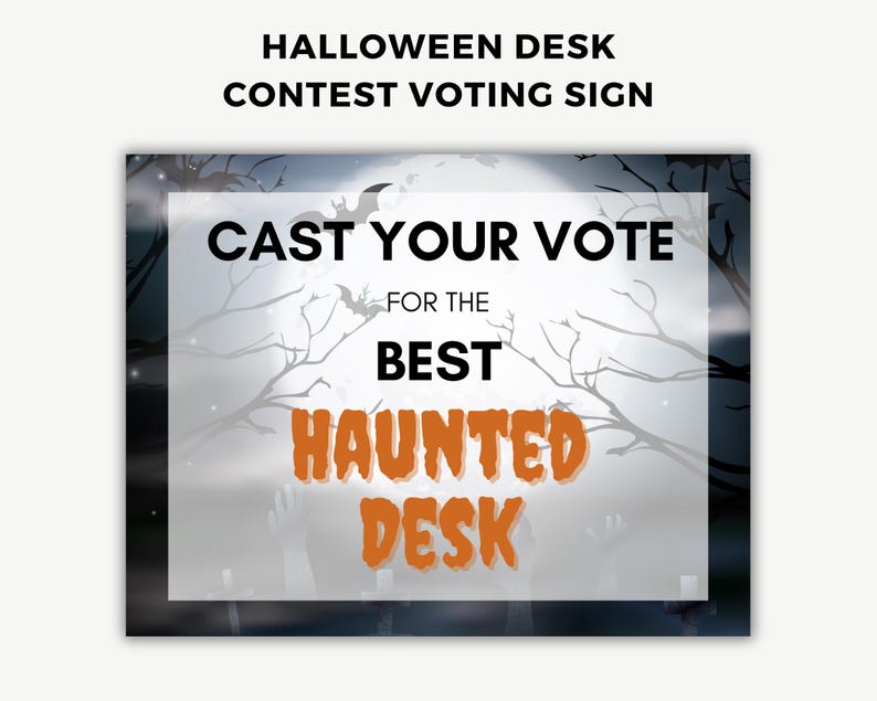Halloween Office Contest Kit: Haunted Desk Decor Ballots and ...
