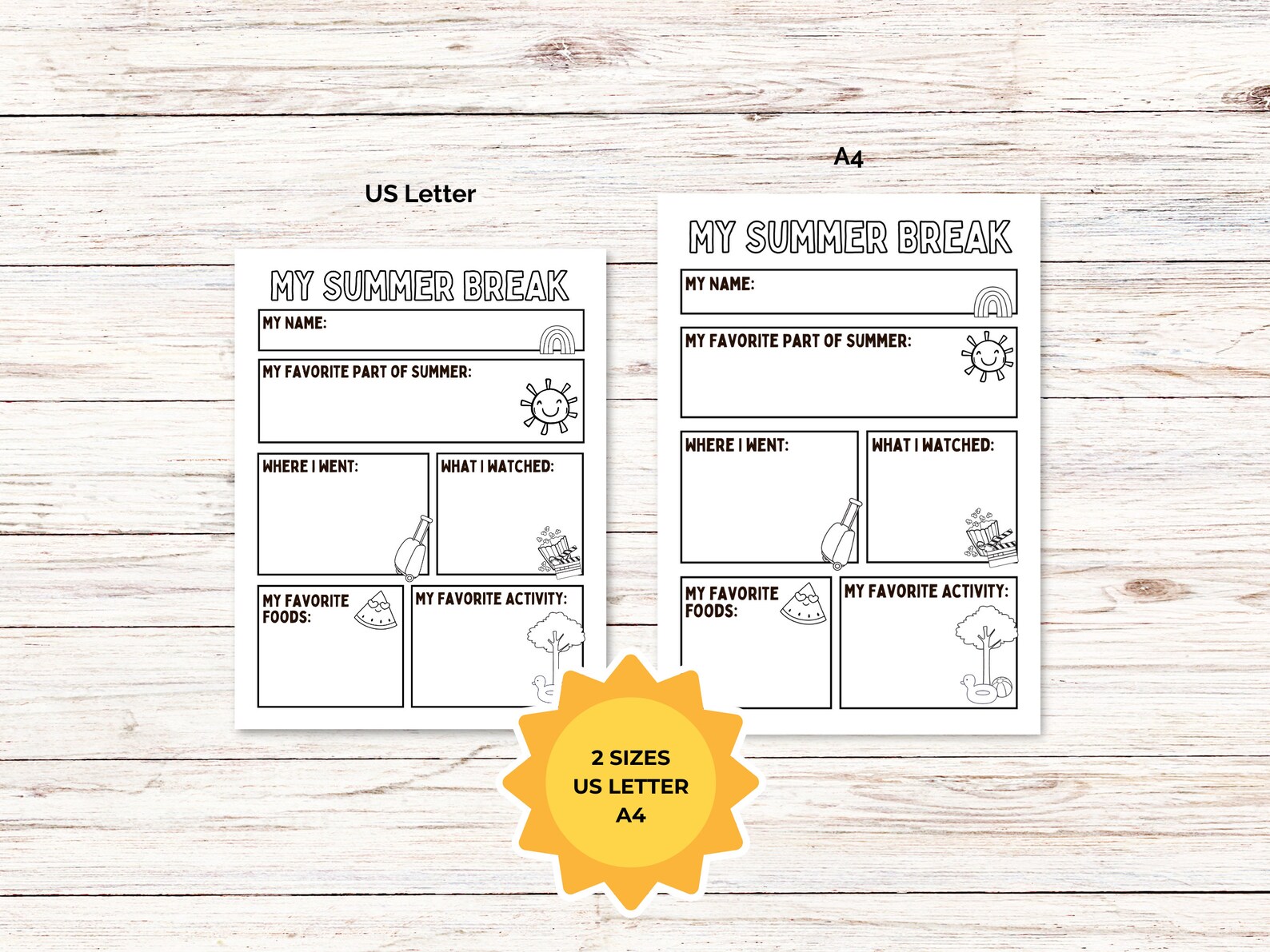 End of Summer Break Coloring Printable - Fun School Activity for Kids ...