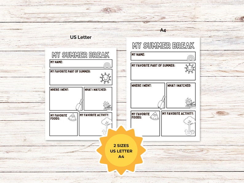 End of Summer Break Coloring Printable - Fun School Activity for Kids ...