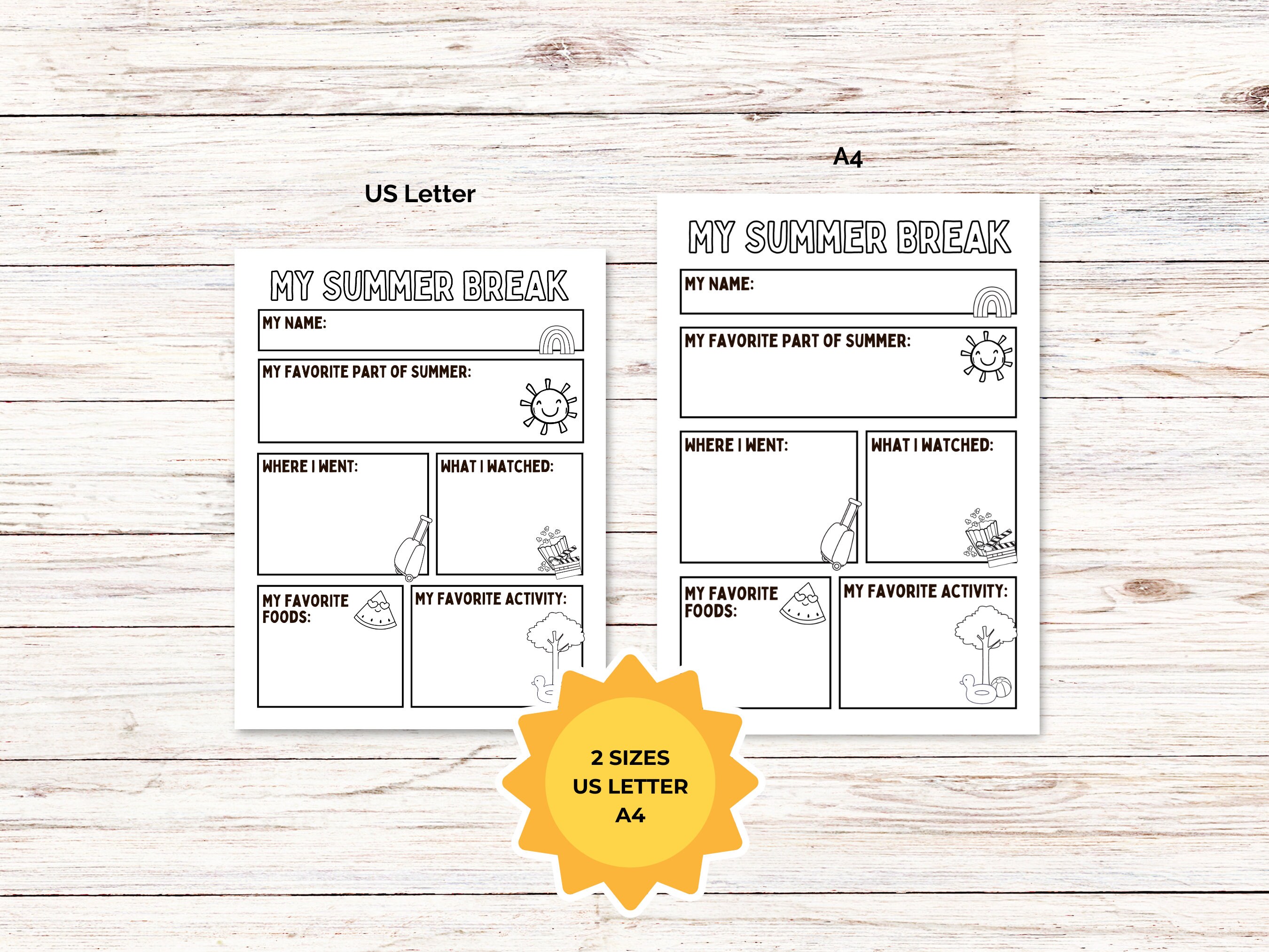 End of Summer Break Coloring Printable - Fun School Activity for Kids ...