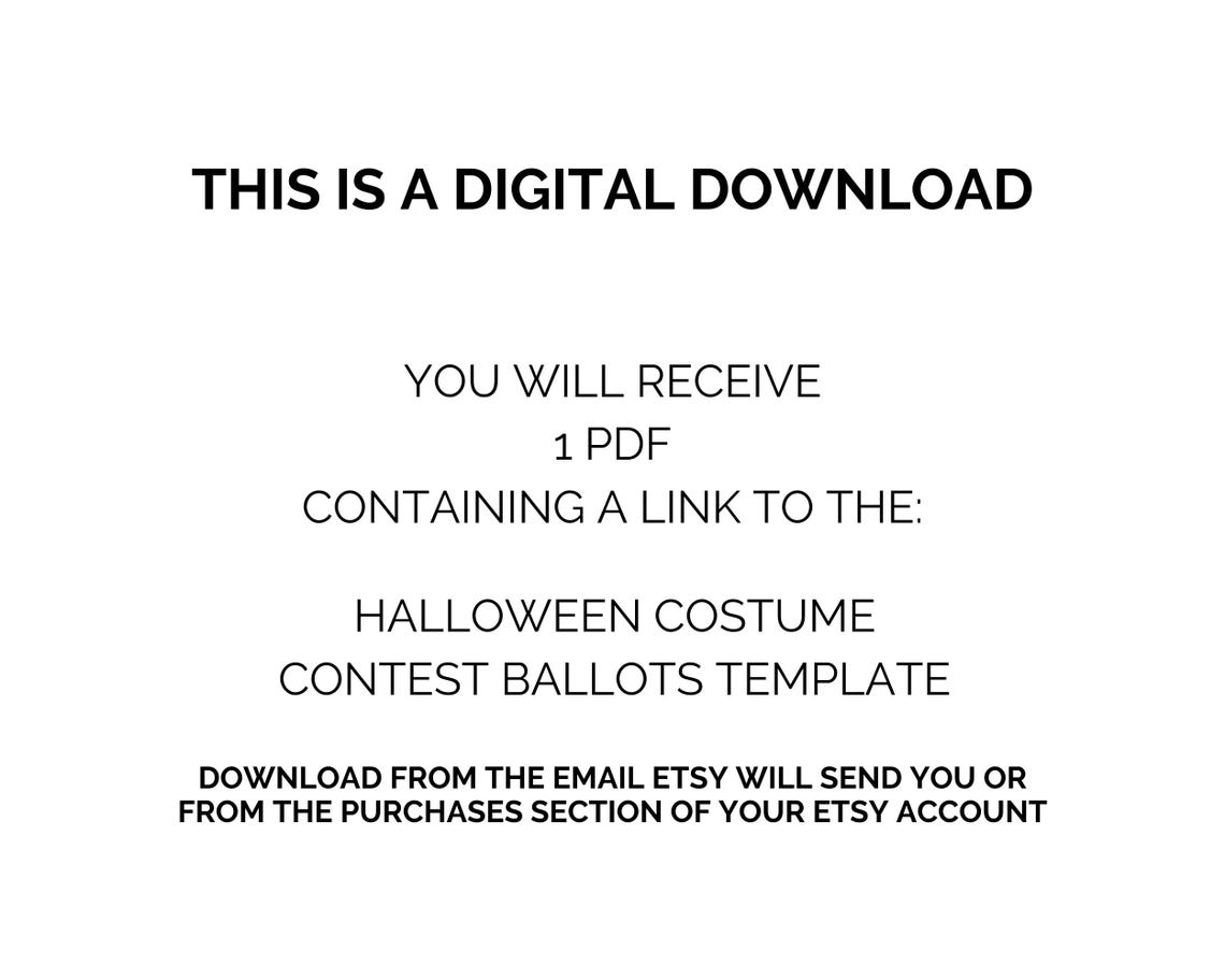 Halloween Ballots & Awards Set - DIY Template Bundle, Editable Costume ...