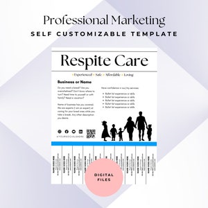 Respite Care Flyer Template, Customizable Respite Care Tear off Flyer ...