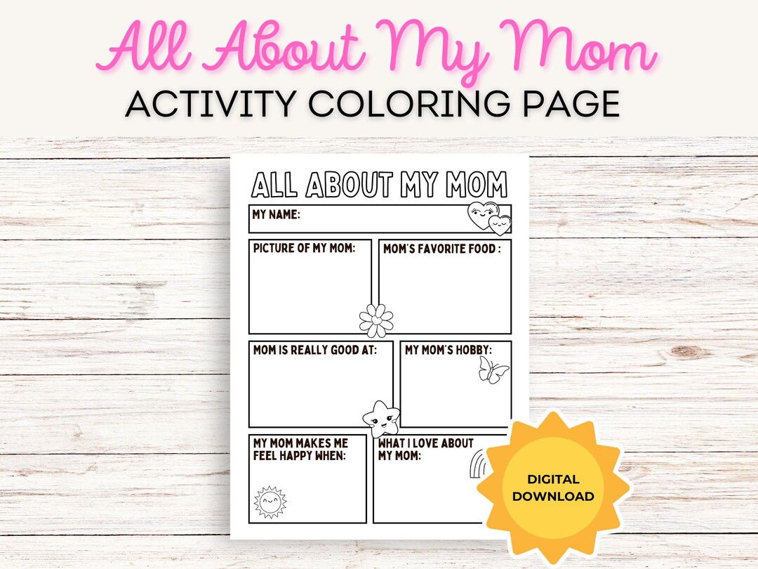 DIY Mother's Day Activity Page - Printable Coloring Fun, Printable ...