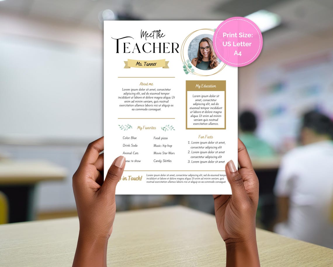 Customizable Watercolor Meet the Teacher Template - Editable Canva ...