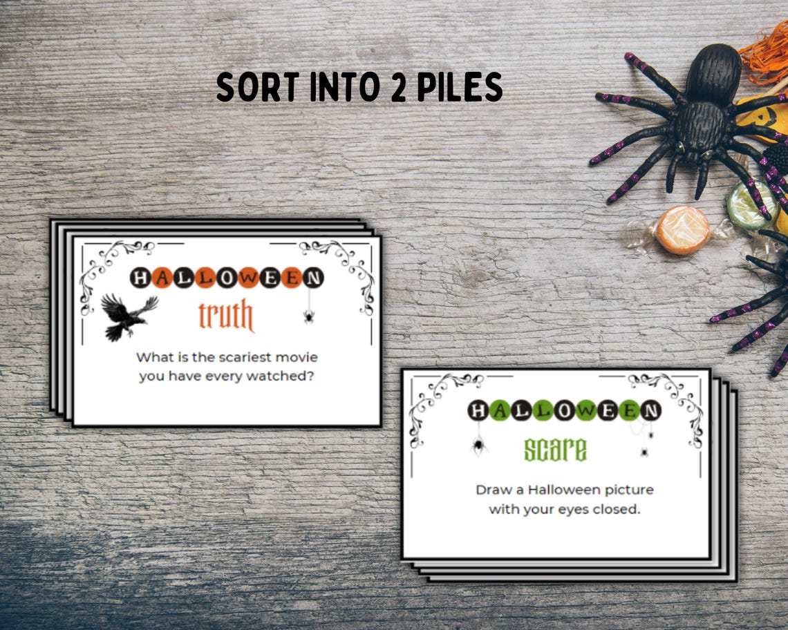 Spooky Halloween Game: Printable Truth or Scare, Printable Halloween ...