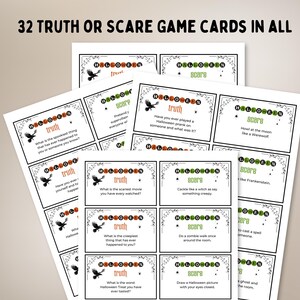 Spooky Halloween Game: Printable Truth or Scare, Printable Halloween ...