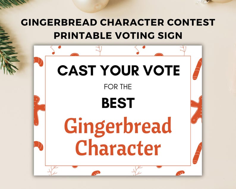 Gingerbread Character Contest Kit - Ballots and Award Certificates ...
