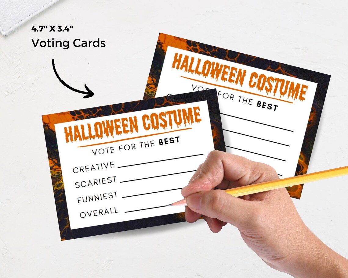 Halloween Ballots & Awards Set - DIY Template Bundle, Editable Costume ...