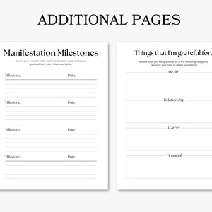 Digital Manifestation Journal, Printable Manifestation Planner ...