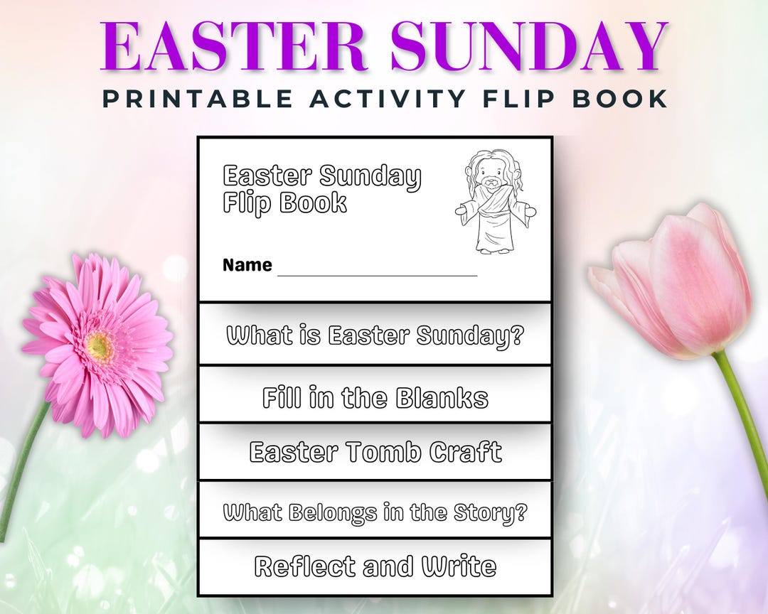 Easter Sunday Flip Book: Printable Fun Activity for Kids, End of Holy ...