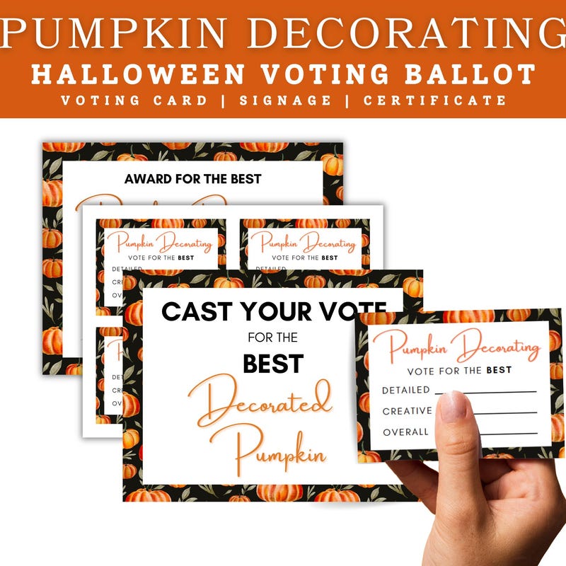 Printable Halloween Pumpkin Contest Certificates - Etsy