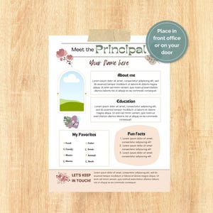 Meet the Principal Template - Custom Canva Design, Boho Style Custom ...