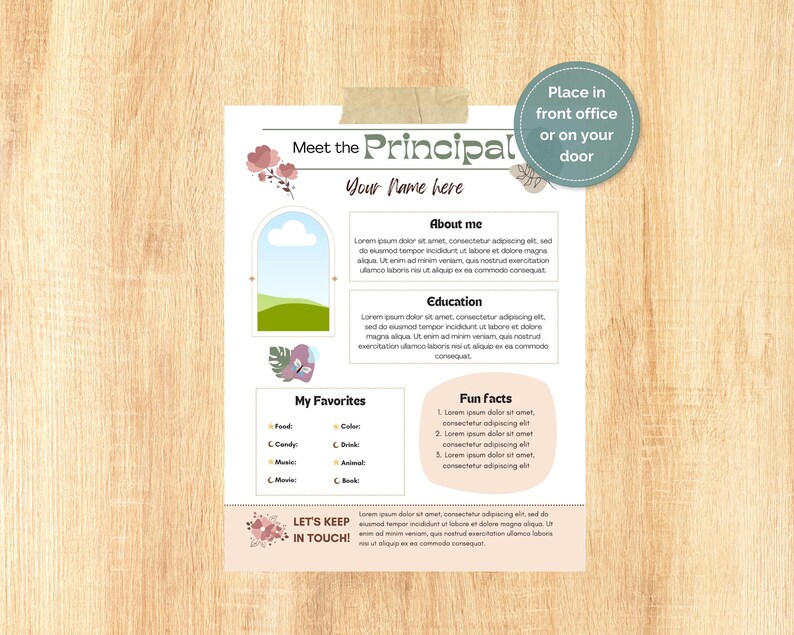 Meet the Principal Template - Custom Canva Design, Boho Style Custom ...