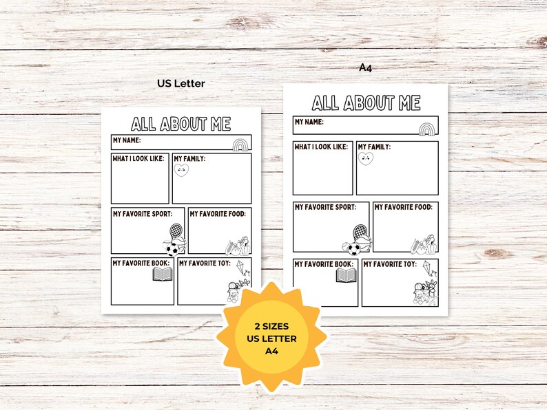Creative Kids' All About Me Activity Coloring Page - Printable, Fun ...