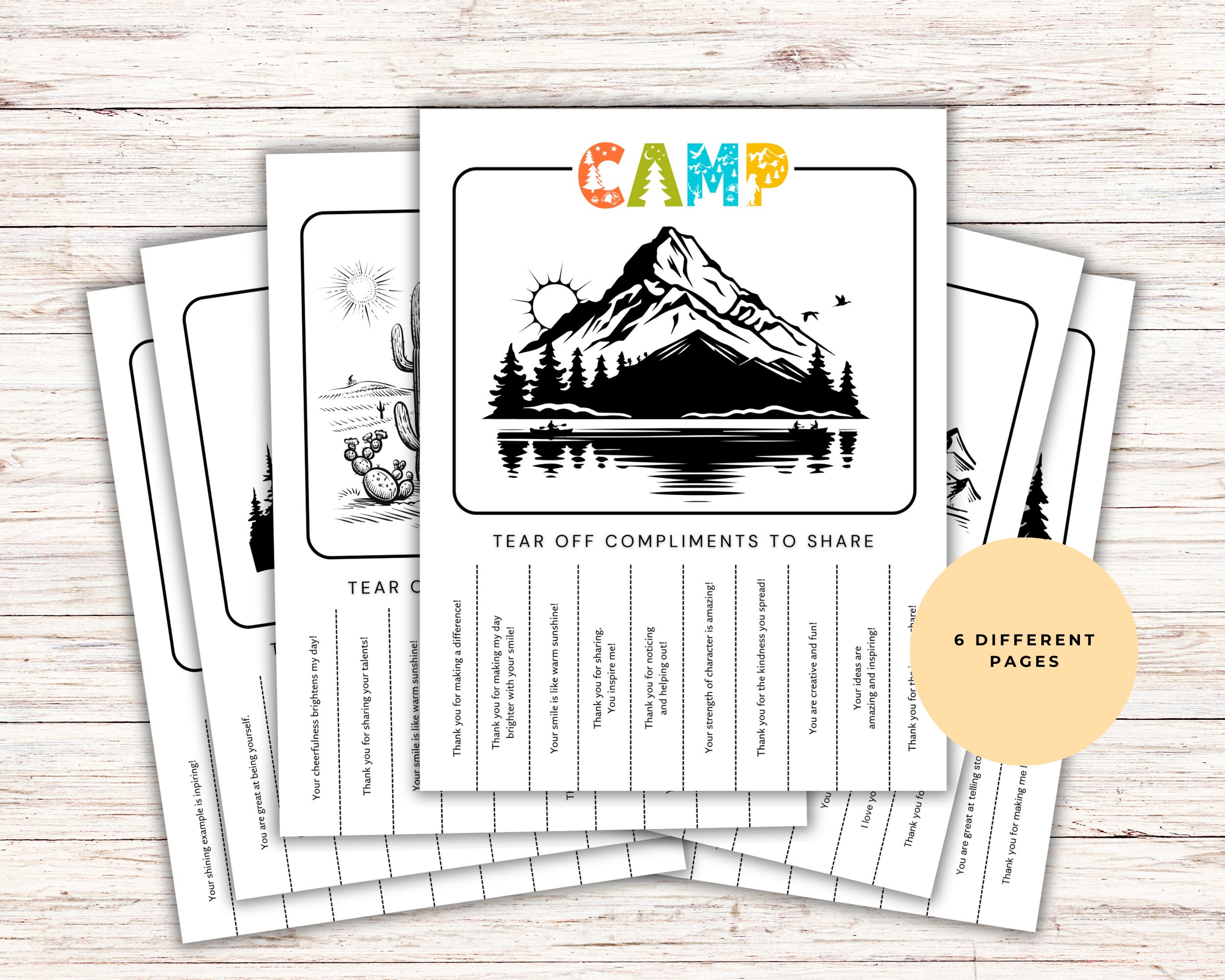 Camp Compliments Tear off Flyer, Printable for Camp, Family Reunion ...