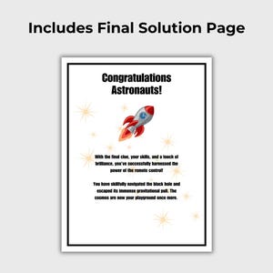 Space Theme Escape Room Printable Game for Teens and Tweens, Fun Space ...