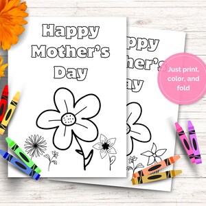 Mother's Day Coloring Coupon Card, Mother's Day Colouring Card, Mother ...