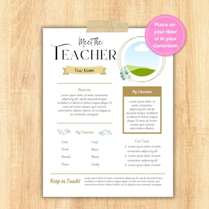 Customizable Watercolor Meet the Teacher Template - Editable Canva ...