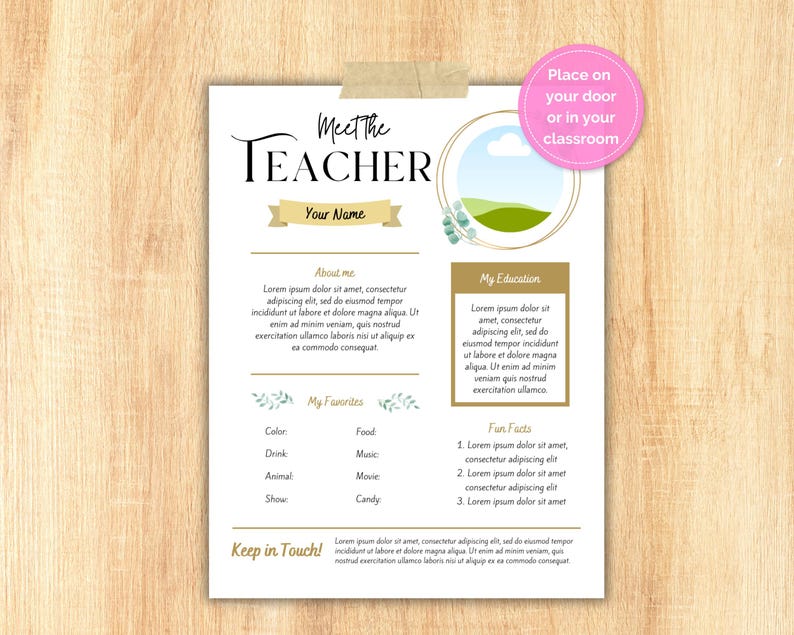 Customizable Watercolor Meet the Teacher Template - Editable Canva ...