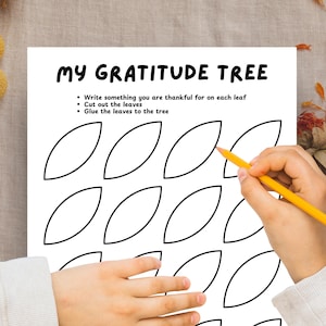 Gratitude Tree Coloring Page - Fun Craft Activity for Kids, Mindful ...