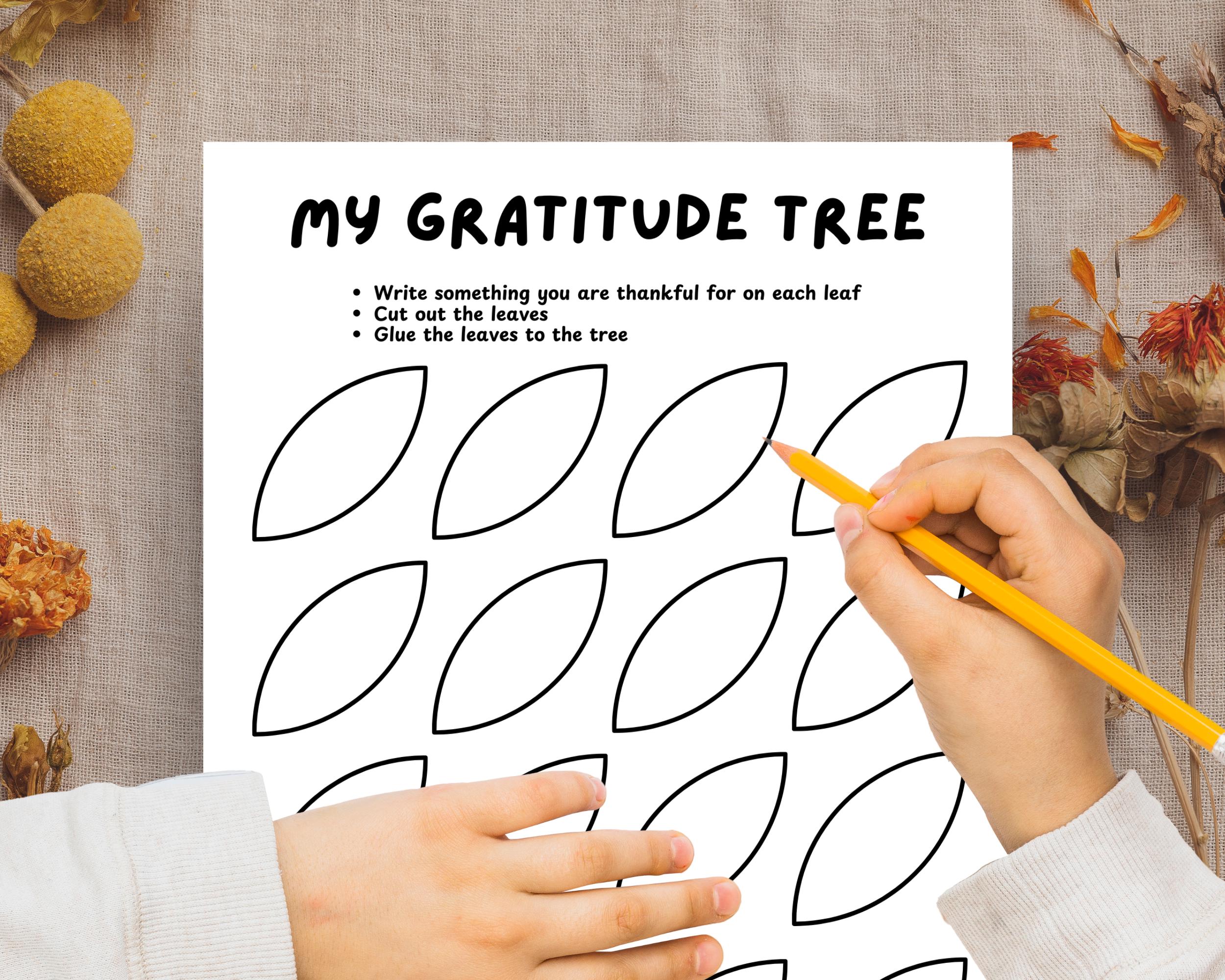 Gratitude Tree Coloring Page - Fun Craft Activity for Kids, Mindful ...