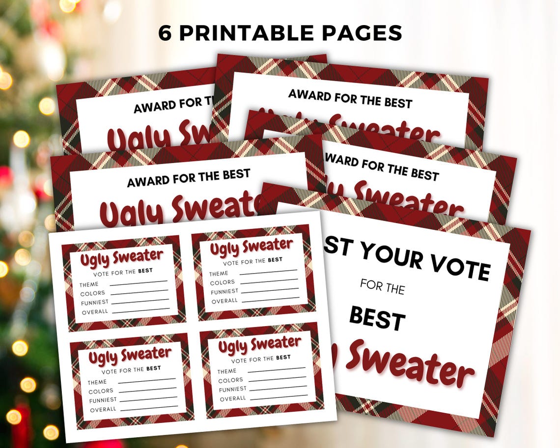 Ugly Sweater Contest Essentials - Printable Ballots & Awards ...