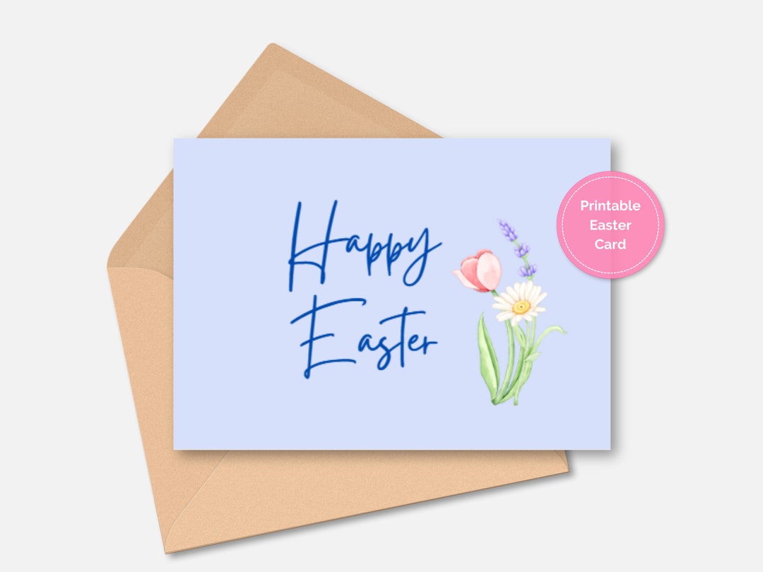 Easter Card, Printable Card, Digital Card, Digital Easter Card ...
