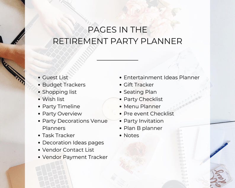 Retirement Party Planner Printable Kit - Celebration Organization Tools ...