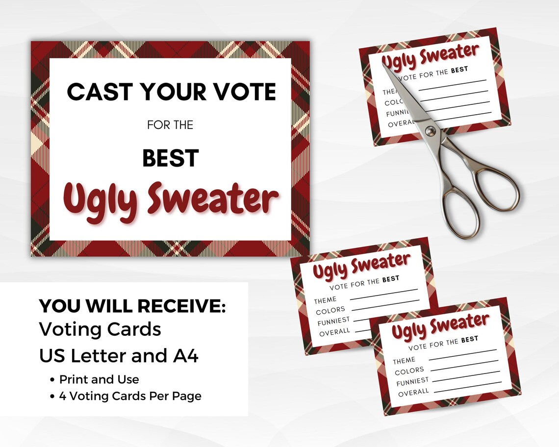 Ugly Sweater Contest Essentials - Printable Ballots & Awards ...