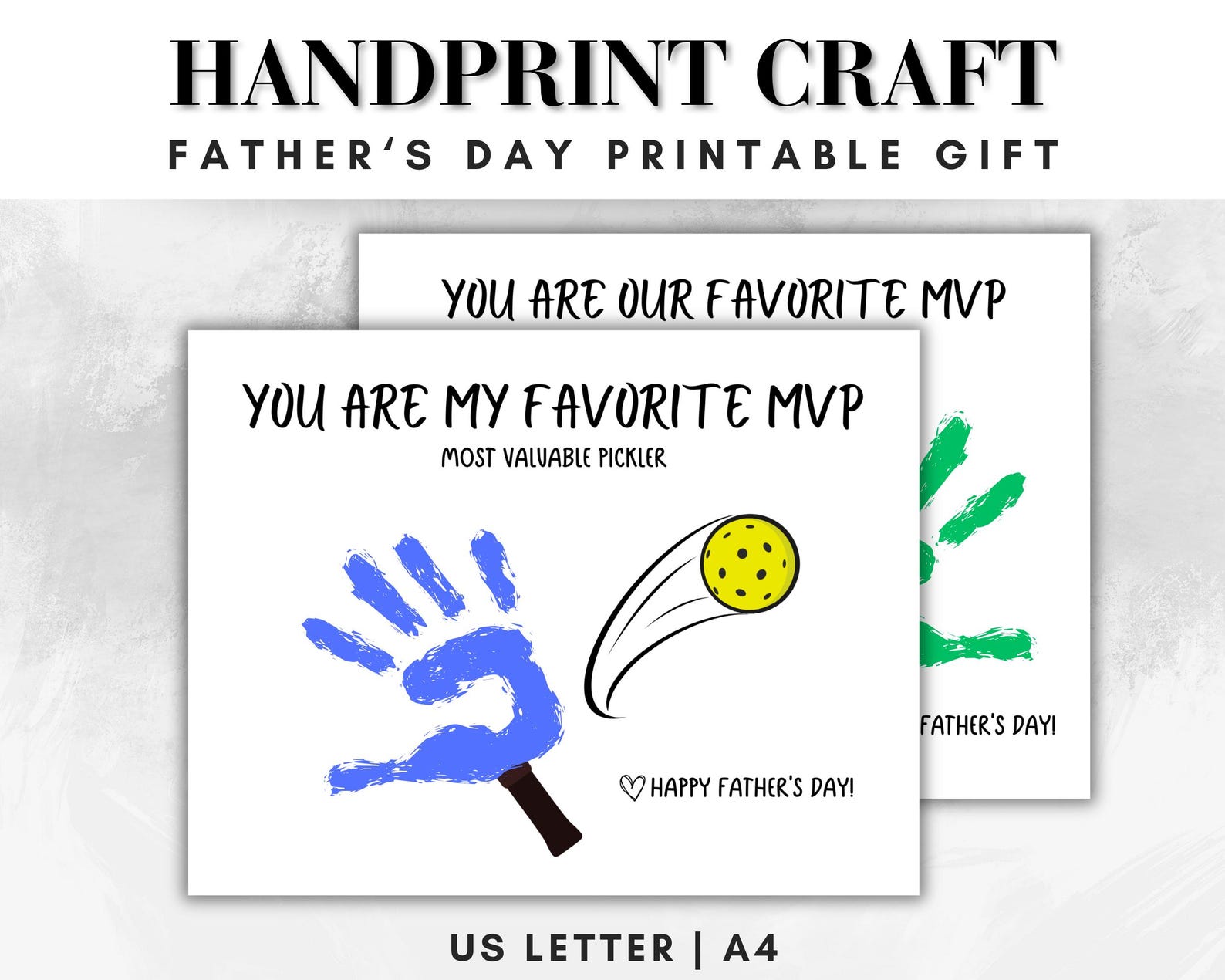 Father's Day Handprint Craft: Printable Keepsake Art for Dad, MVP ...