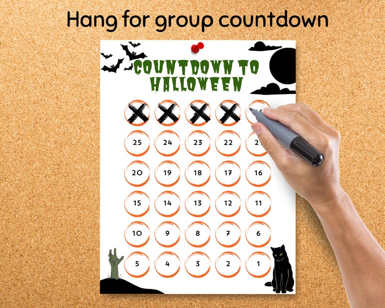 Spooky 30 Day Halloween Countdown Printable - DIY Decor for October Fun ...