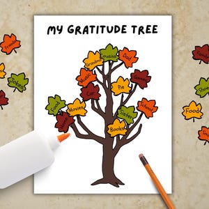 Gratitude Tree Coloring Page - Fun Craft Activity for Kids, Mindful ...