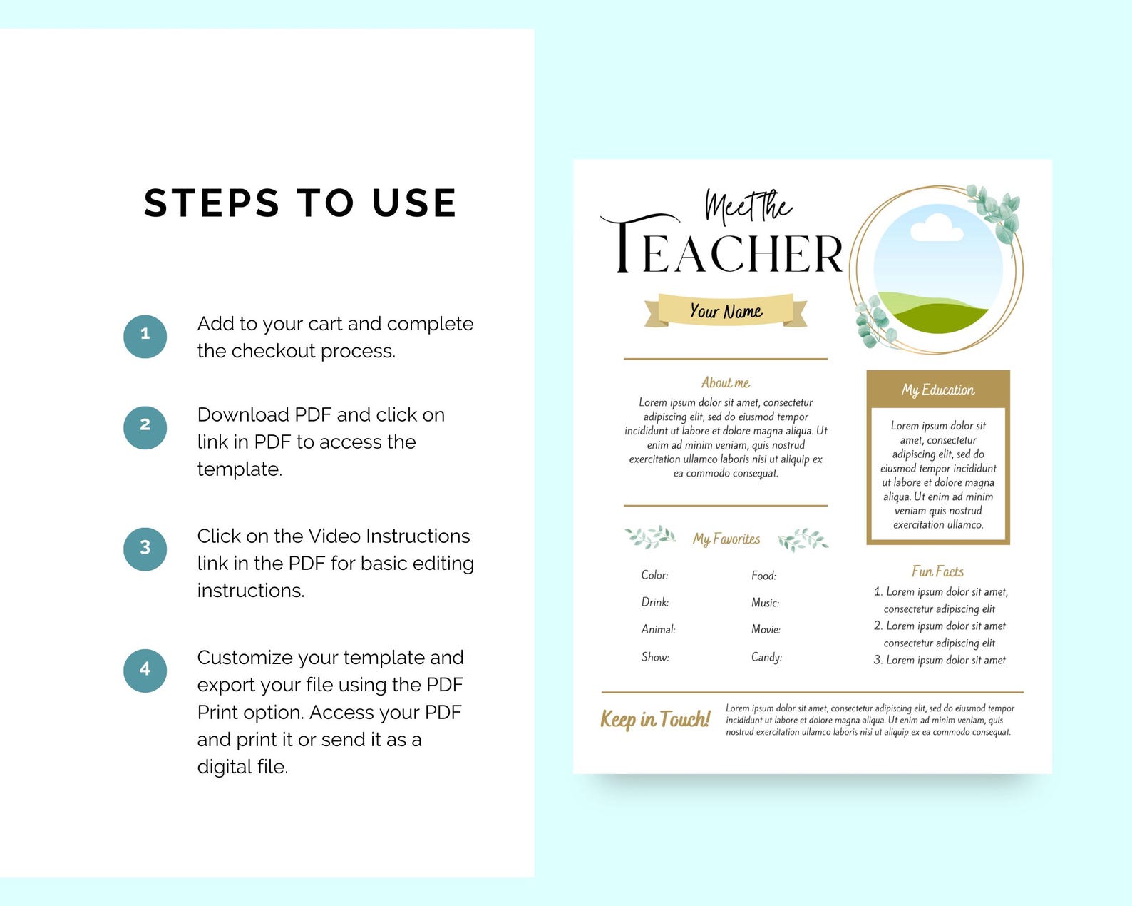 Customizable Watercolor Meet the Teacher Template - Editable Canva ...