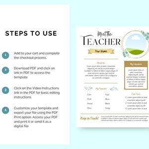Customizable Watercolor Meet the Teacher Template - Editable Canva ...