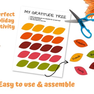 My Gratitude Tree Activity Printable, Gratitude Tree Craft Kit for Kids ...