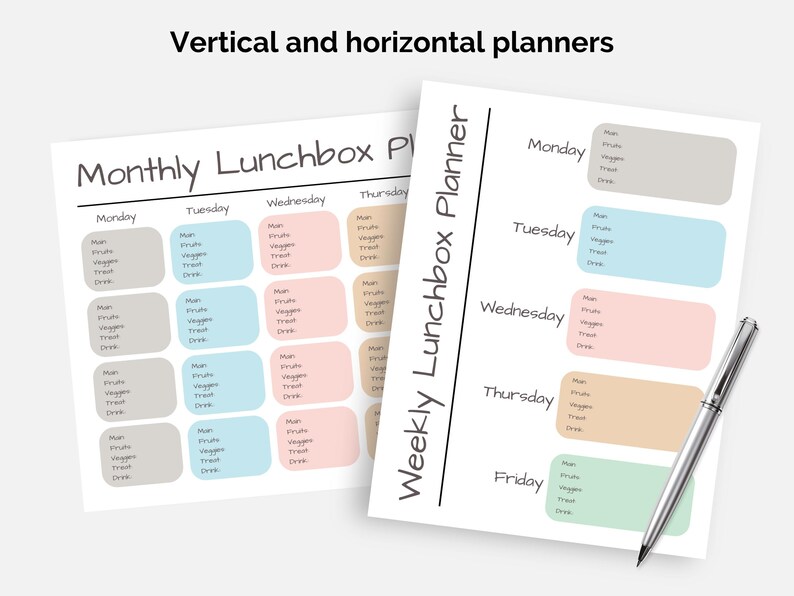 Lunchbox Meal Prep Made Easy With Colorful Weekly and Monthly ...