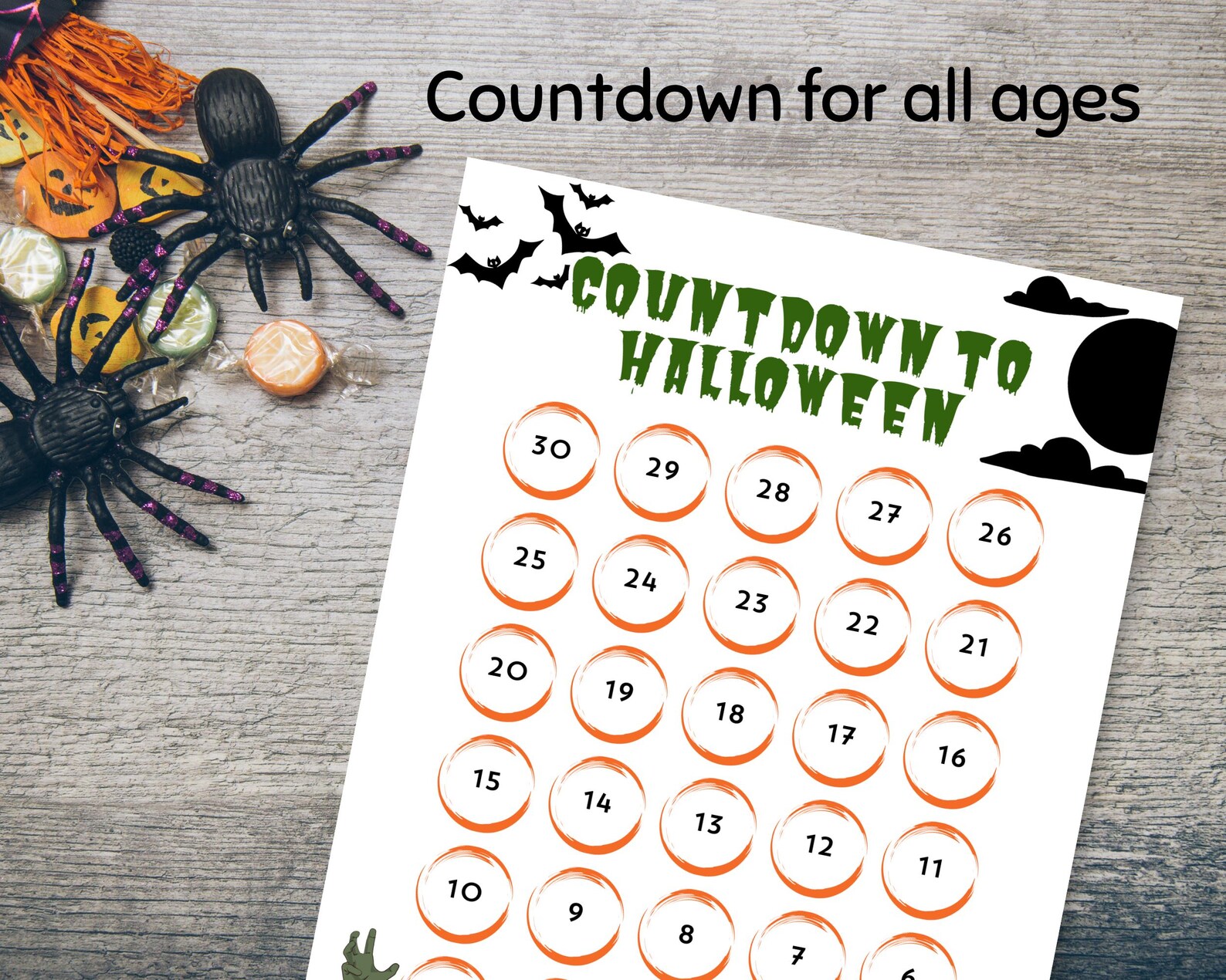 Spooky 30 Day Halloween Countdown Printable - DIY Decor for October Fun ...