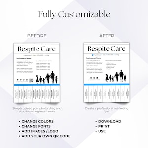 Respite Care Flyer Template, Customizable Respite Care Tear off Flyer ...