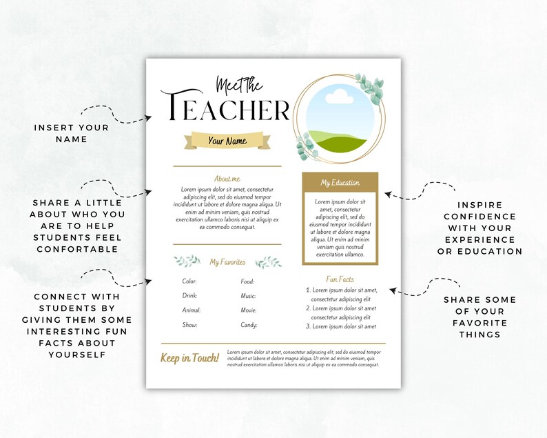 Customizable Watercolor Meet the Teacher Template - Editable Canva ...