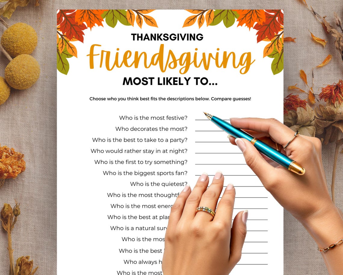 Fun Friendsgiving Printable Game Set - Gather & Play! Ultimate ...