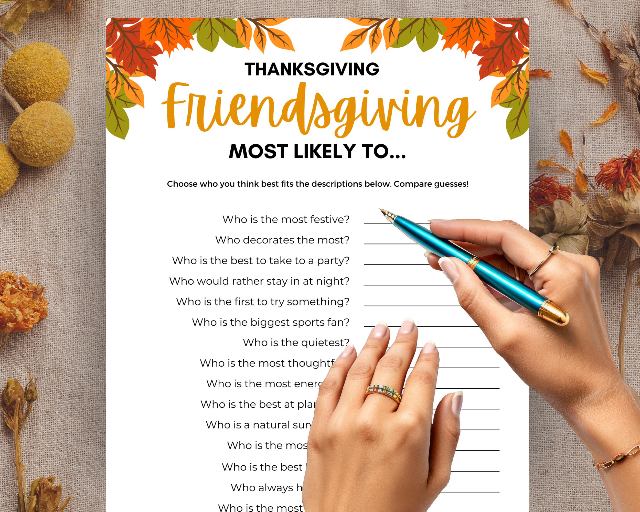 Fun Friendsgiving Printable Game Set - Gather & Play! Ultimate ...